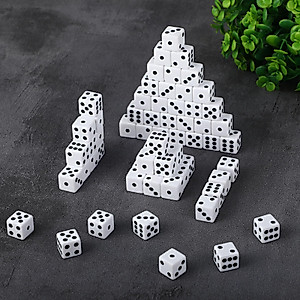 100 PC White Dice (16MM), Board Games, Parties, Educational Activities