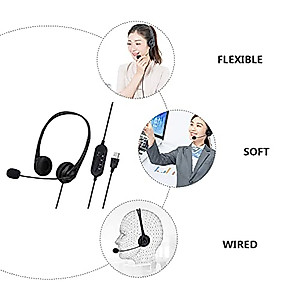 OSALADI Office Headphones Noise Cancelling Headphone Wired Headset with Microphone