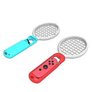 Tennis Racket for Nintendo Switch Joy-con，Grips for Switch Joy-con, Fit Somatosensory Games like Mario Tennis Aces - Two Pack