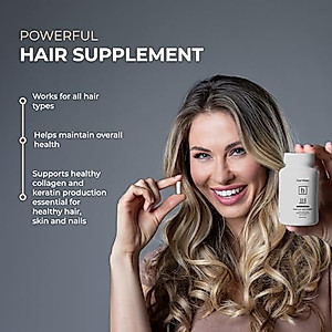 HairMax Hair, Skin and Nails Dietary Supplement – Hair Loss & Hair Regrowth Treatment. 2500mcg Biotin, DHT Blocker, MSM & Antioxidants, 60 Capsules
