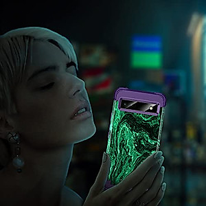 Miqala Google Pixel 6A Heavy Duty Case: Shockproof, Anti-Scratch, with 2 Tempered Glass & Camera Lens Protectors - Purple