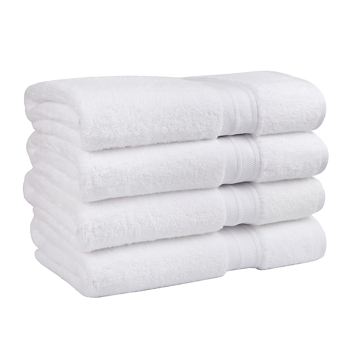 Sweet South by 1888 Mills 4-Piece Bath Towel Set, White | Made in The USA, 100% Cotton Loops