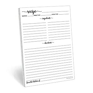 321Done Recipe Paper 5.5x8.5 White, 50-Pack, Made in USA, Blank Recipe Paper to Write in Your Own Recipes, Minimalist Half-Letter Size Refill Pages for Recipe Binder, Recipe Box, Recipe Organizer