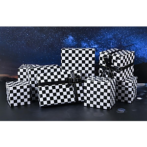 Sikiweiter Checkred Flag Wrapping Paper, 3 Large Sheets Race Car Wrapping Paper for Boys Girls, 27.6 X 39.4 Inches Per Sheet(Race Car)