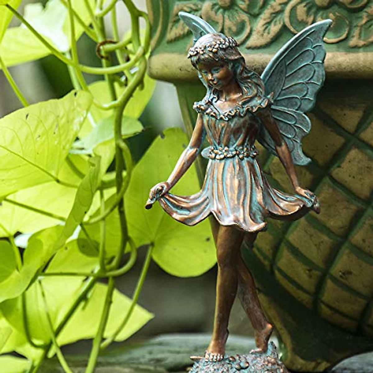 BRECK'S Dancing Fairy Statue - Add This Fun Loving Sprite and Bring Your Garden to Life!