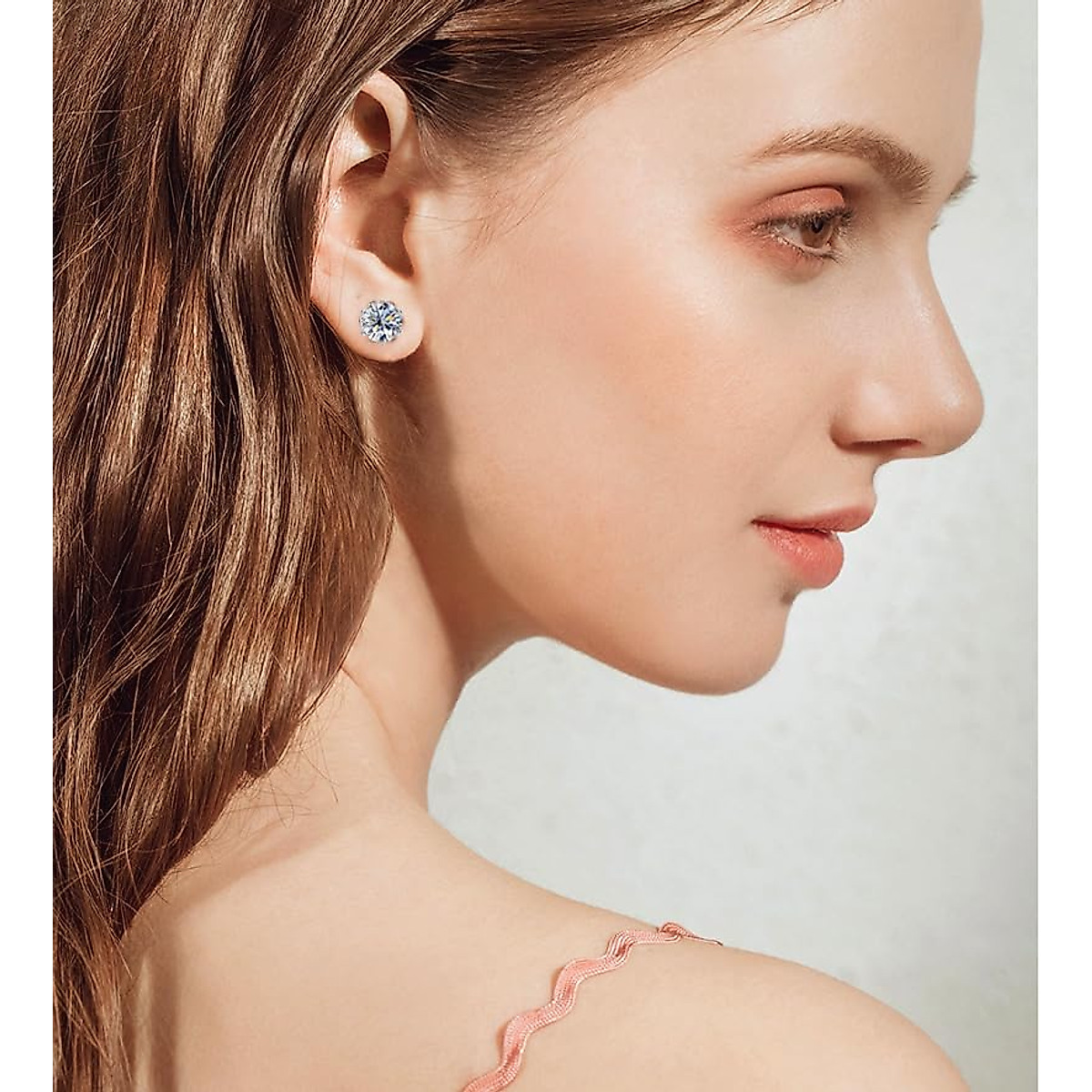 6 Pairs Cubic Zirconia Stud Earrings Set Surgical Steel Hypoallergenic 316L Stainless Steel Earrings for Women Men Contain 3,4,5,6,7,8mm