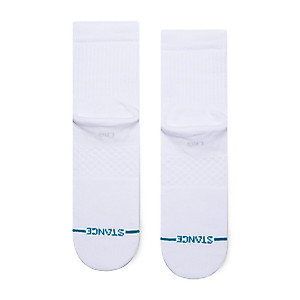 Stance mens Quarter Logoman St Qtr Socks, White, Small-Medium US
