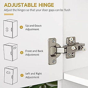 HOMCOM 71" Freestanding Buffet with Hutch, Kitchen Storage Cabinets, Pantry with 6 Doors, 3 Adjustable Shelves, and Drawer for Living Room, White