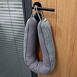 fowong Door Draft Stopper 36 Inch, Under Door Noise Blocker Cold Weather Door Snake Draft Stopper Weighted Heavy Duty Reduce Noise Saving Energy Sound Proof Under Door Guard, Gray