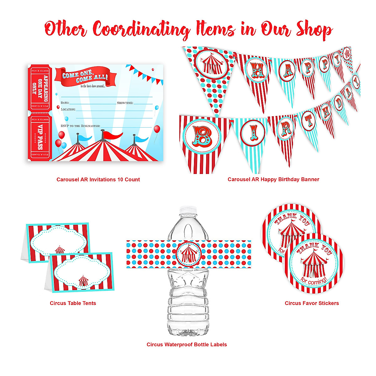 Carousel Carnival Birthday Banner - Multi Color