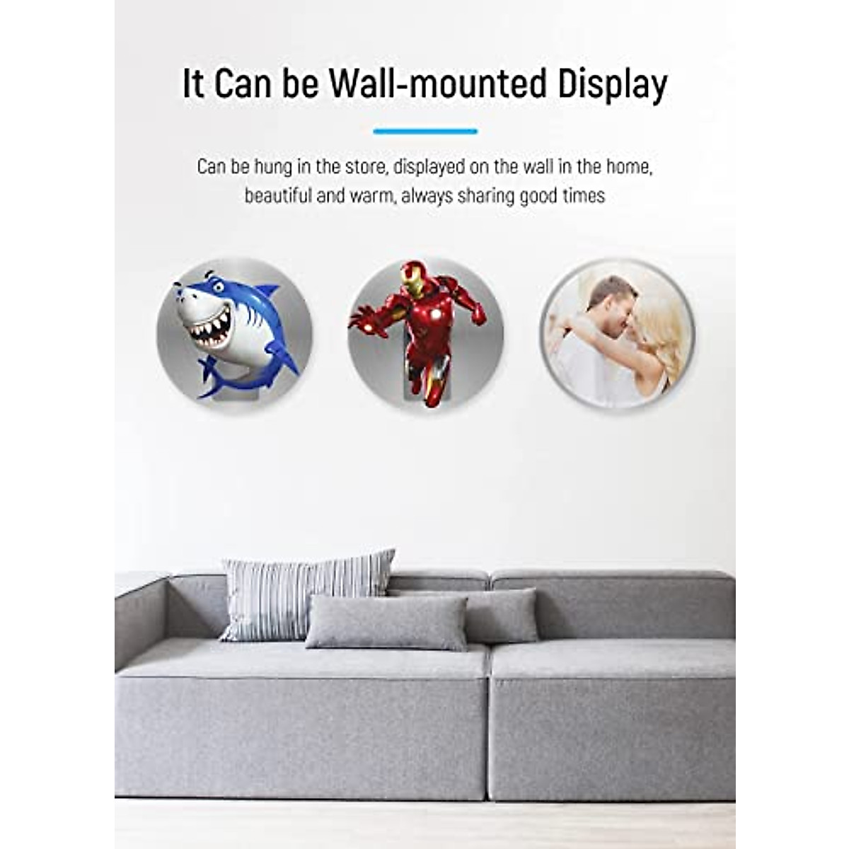 DIGISYNTHETIC 3D Holographic Fan, 224LED 16.5inch Diameter Animated projectionfan, Dispiy Air Fan Video Projector is Best for Business Store Shop Holiday Events Display, black