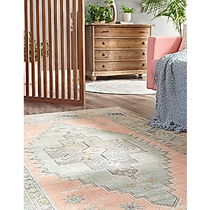 Unique Loom Whitney Collection Southwestern Geometric Area Rug (8' 0 x 10' 0 Rectangular, Powder Pink)