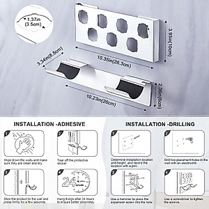 YAYINLI Wall Mount Hair Dryer Holder for 7 in 1 Curling Iron Accessories, Adhesive Blow Dryer Holder, Hair Tools Organizer & Storage Curling Iron Holder, Stainless Steel Hairdryer Straightener Holder