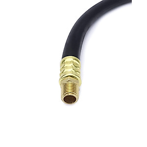 QWORK Air Compressor Hose, 3/8" X 15" Air Hose, 300 PSI Max Working Pressure, 1/4" Male NPT To 1/4" Male NPT Connections, 2 Pack