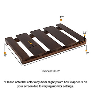 Rustic State 4 Sectional Adjustable Under Cabinet Mount Wood Stemware Rack Hanging Shelf Glassware Holder Bar Organizer with up to 12 Wine Glass Storage 12 Inch Deep Chestnut