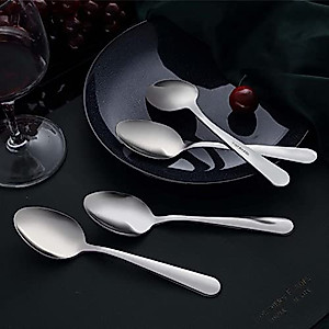24-Piece Dinner Spoons Set (6.7 inch), Unokit Stainless Steel Spoons silverware, Dessert Spoon, Tablespoon, Silverware Spoons Only for Home, Kitchen or Restaurant - Mirror Polished, Dishwasher Safe