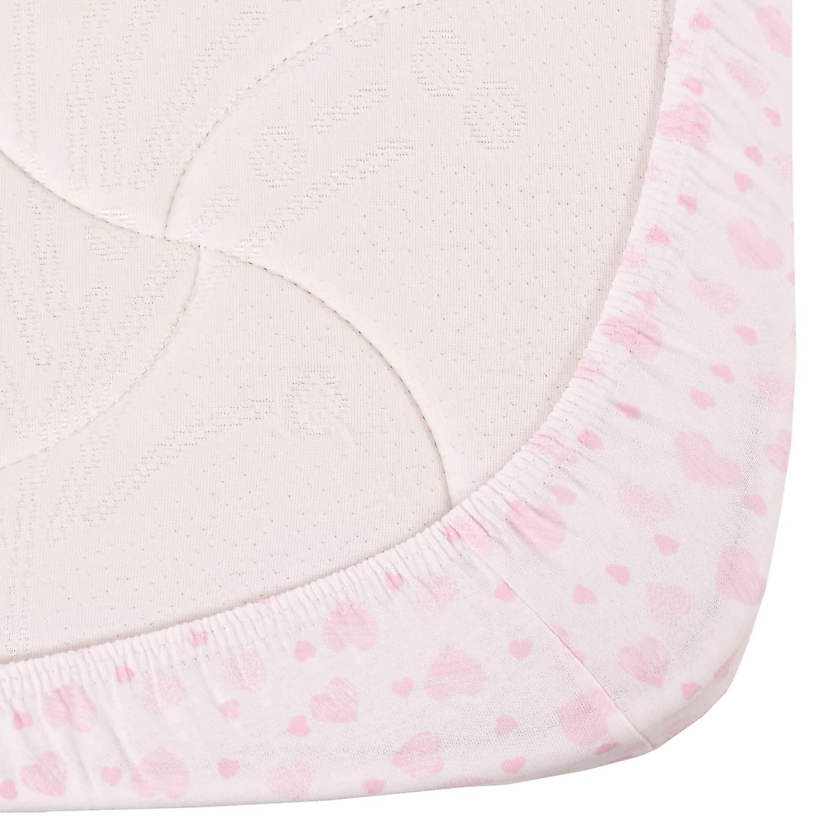 ATACA TEKSTIL 2 Pack 0 Cotton | Soft Breathable Crib Sheets | Baby & Toddler | Fitted Crib Sheet | Made in Turkey (Pink Hearts), 28x52x8 Inches