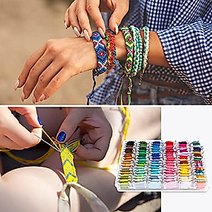 Friendship Bracelet String Kits with Organizer Storage Box, 110 Colors Embroidery Floss, 800 Beads, 52Pcs Cross Stitch Tools-Labeled with Embroidery Thread Numbers for Bobbins Great Production Gift