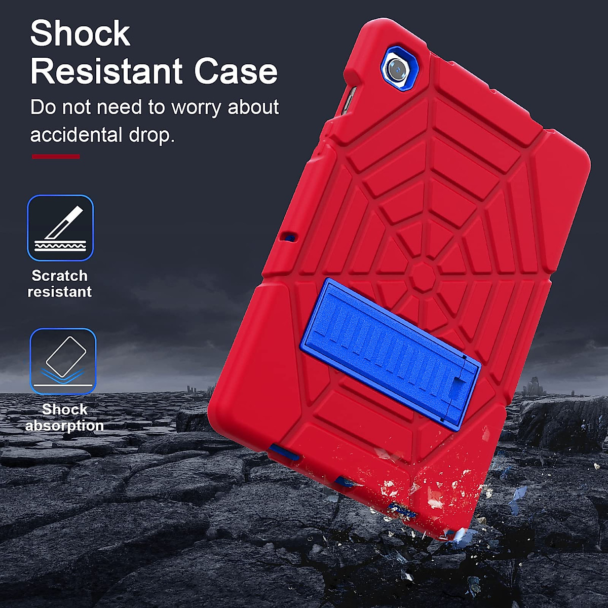 Grifobes Galaxy Tab A8 Case, for Samsung Galaxy Tab A8 Case 10.5 inch 2022 Shockproof Rugged Protective Cover with Stand for 10.5" Tablet SM-X200/X205/X207 for Kids Boys Children (Red+Blue)