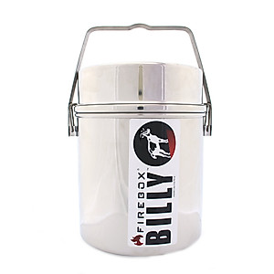 Firebox 2 Quart (5.5") Billy Can - Locking Bail Handle Bushcraft Camp Pot, SS Clips (Installed)