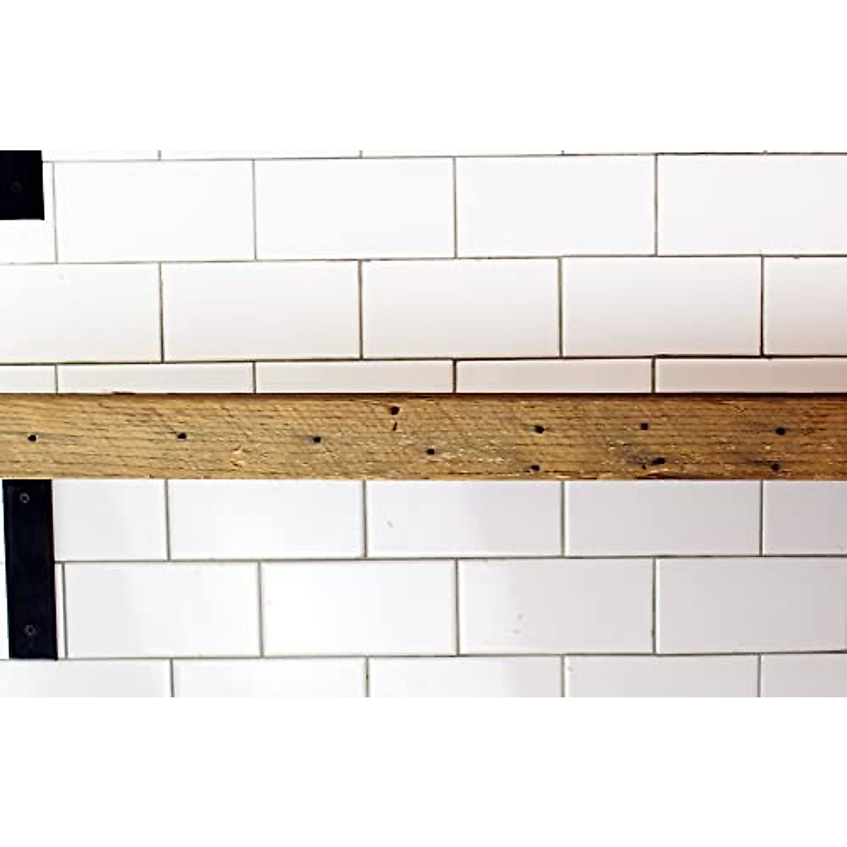 Modern Timber Craft Reclaimed Wood Wall Shelves | 2" Thickness | 42" L x 6" D | Easy-to-Install | Steel Angle Shelf Brackets Included | Rustic Decoration