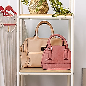 IRIS USA Clothing Rack, Clothes Rack with 4 Wood Shelves, Freestanding Clothing Rack, Easy to Assemble Garment Rack, Standing Metal Sturdy Clothing Rack, Small Space Storage Solution, White