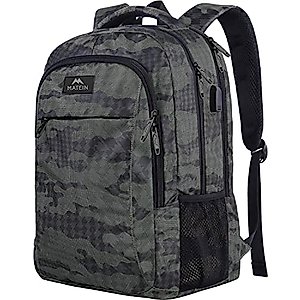 MATEIN Travel Backpack with USB, Sturdy College School Backpack for 15.6 Inch Laptop with Anti Theft Pocket for Women & Men, Slim Lightweight Laptop Bag Computer Bookbag Daypack for Adult Teens Gift