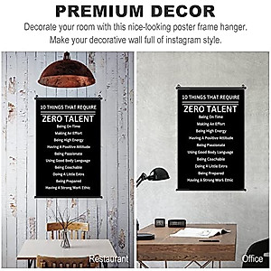 Motivational Poster Wall Scroll 10 Things That Require Zero Talent Quotes Hanging Artwork Painting Inspirational Art Canvas Print for Home Living Room Bedroom Office Classroom Decor 16" X 24"