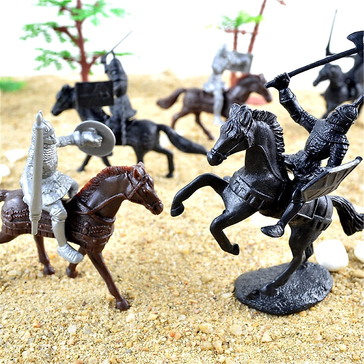 28 Pieces Knight & Horses Soldier Toys Army Men Action Figures, 3 Inch