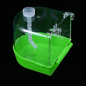 POPETPOP Bird Bath for Cage - Parakeet Bath Tub with Water Filling Pipe for Budgie Conure Finch Canary Cockatiel Parrot Lovebird Bird Bath Accessories