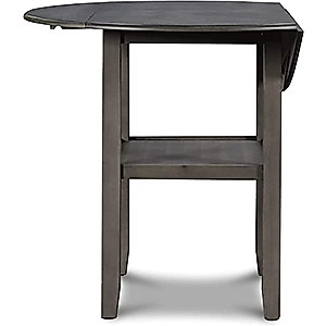 New Classic Furniture Gia Drop Leaf Counter Table with Two Chairs, 42-Inch, 42.25" Set, Grey