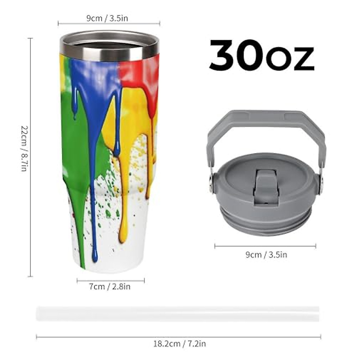 SYJTGDE Large Capacity Car Cup Paint Splatter Backdrop Fashionable Upgrade Car Cup Advanced And Beautiful Travel Cup