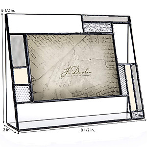 Personalized Baby Picture Frame Grey and Yellow Engraved Glass 4x6 Photo Nursery decor Newborn girl or boy J Devlin Pic 392-46H EP530 (4x6 horizontal)