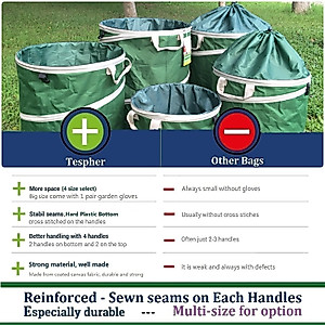 16 Gallon & 24 Gallon Collapsible Trash Can with Solid Bottom Yard Garden Bag for Pop-Up Trash Can,Recycling Bin,RV Camping Waste Bin,Home Laundry Hamper,Yard Waste Bag,Debris Bag,Lawn Grass,Leaf Bags