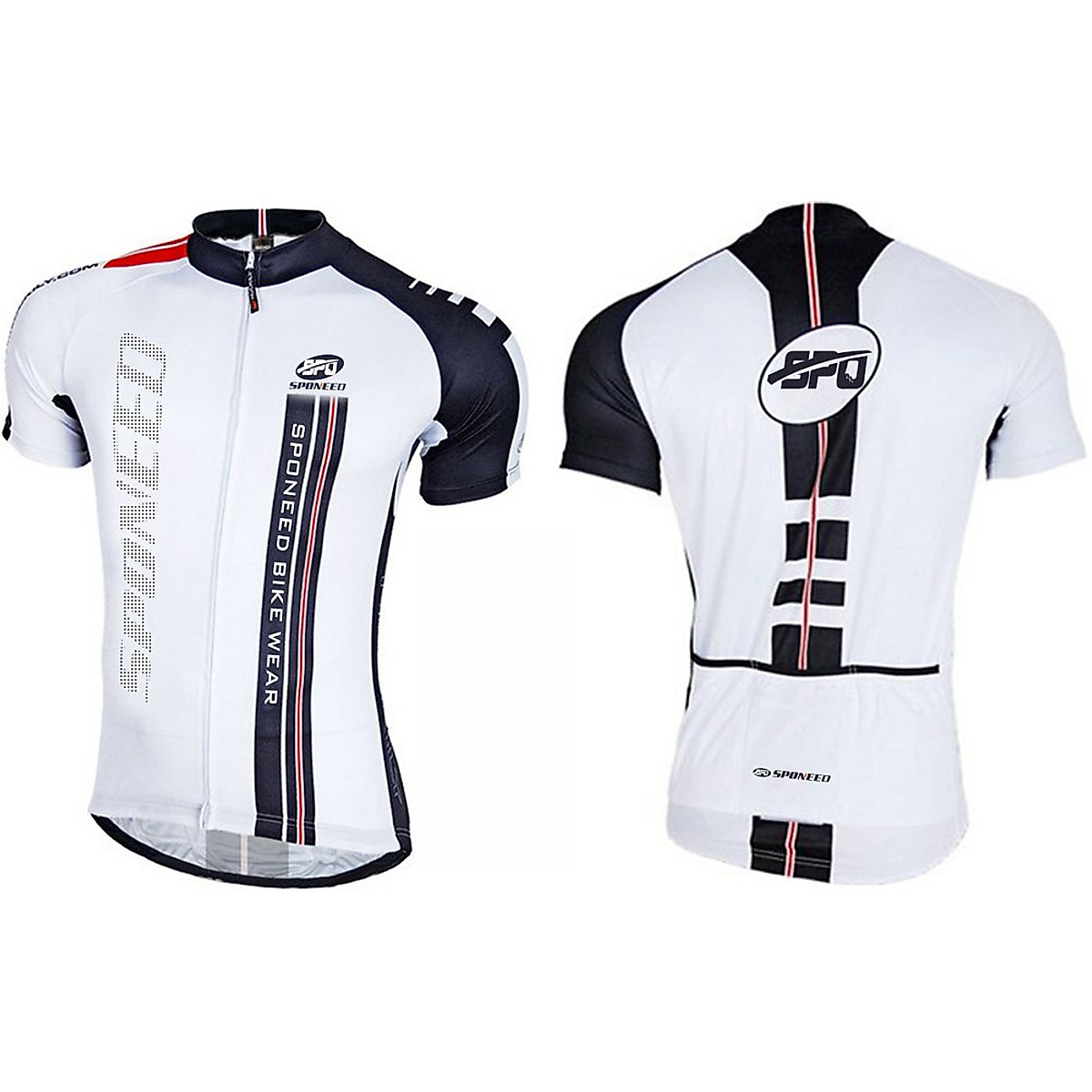 Cycling Padded Shorts Bike Shirts Full Zip Bicycle Clothing with 3 Pockets M