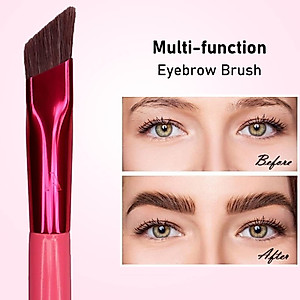 Eyebrow Brush, Multi Function Eyebrow Brush, Smooth Canvas Concealer Brush, Square Eyebrow Brush, Eyebrow Brush Square Ultra Thin Angled Eyebrow Brush (Color : 2 Packs)