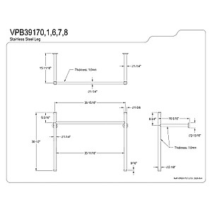 Fauceture VPB39177 Hartford Stainless Steel Console Sink Legs, Brushed Brass
