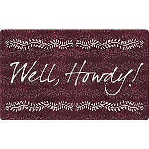 Toland Home Garden 800338 Howdy Chalk Vines- Maroon Welcome Door Mat 18x30 Inch Funny Outdoor Doormat for Entryway Indoor Entrance
