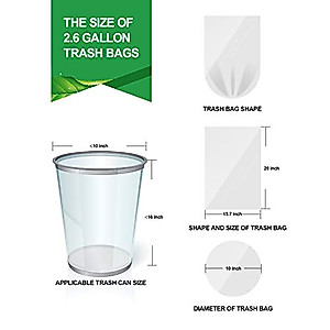 Clear Small Trash Bags FORID 2.6 Gallon Garbage Bags Wastebasket Bin Liners 220 Count Plastic Trash Bags for Bathroom Bedroom Office Garbage Can 10 Liters - Durable & Thick Trash Bag