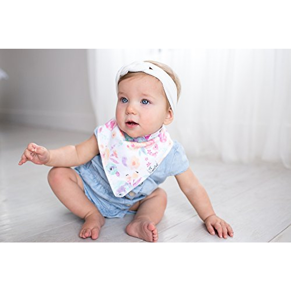 Copper Pearl Baby Bandana Drool Bibs for Drooling and Teething 4 Pack Gift Set “Bloom, Soft Set of Cloth Bandana Bibs for Any Baby Girl or Boy, Cute Registry Ideas for Baby Shower Gifts