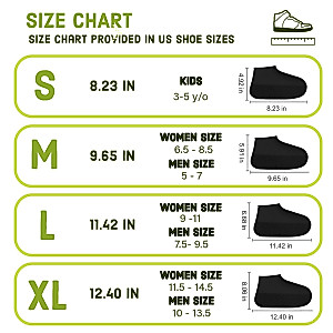 BOVAI - Waterproof Shoe Covers Reusable Rain Shoe Cover Silicone Magic Shoe Running Cover Work Rubber Protector (Black, Extra Large)