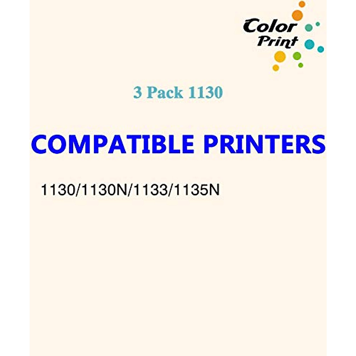 (3-Pack, Black) ColorPrint Compatible Toner Cartridge Replacement for Dell 1130n 1130 7H53W 2MMJP 1135n 1133 1135 330-9523 330-9524 3J11D Laser Printer (2.5k)