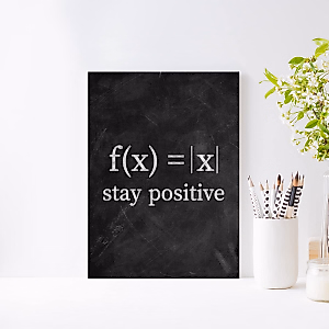 Funny Educational Canvas Wall Art-Saty Positive Poster Canvas Prints Framed Wall Art Painting Ready to Hang for Classroom/Math Room/School Decor-12 x 15 Inches