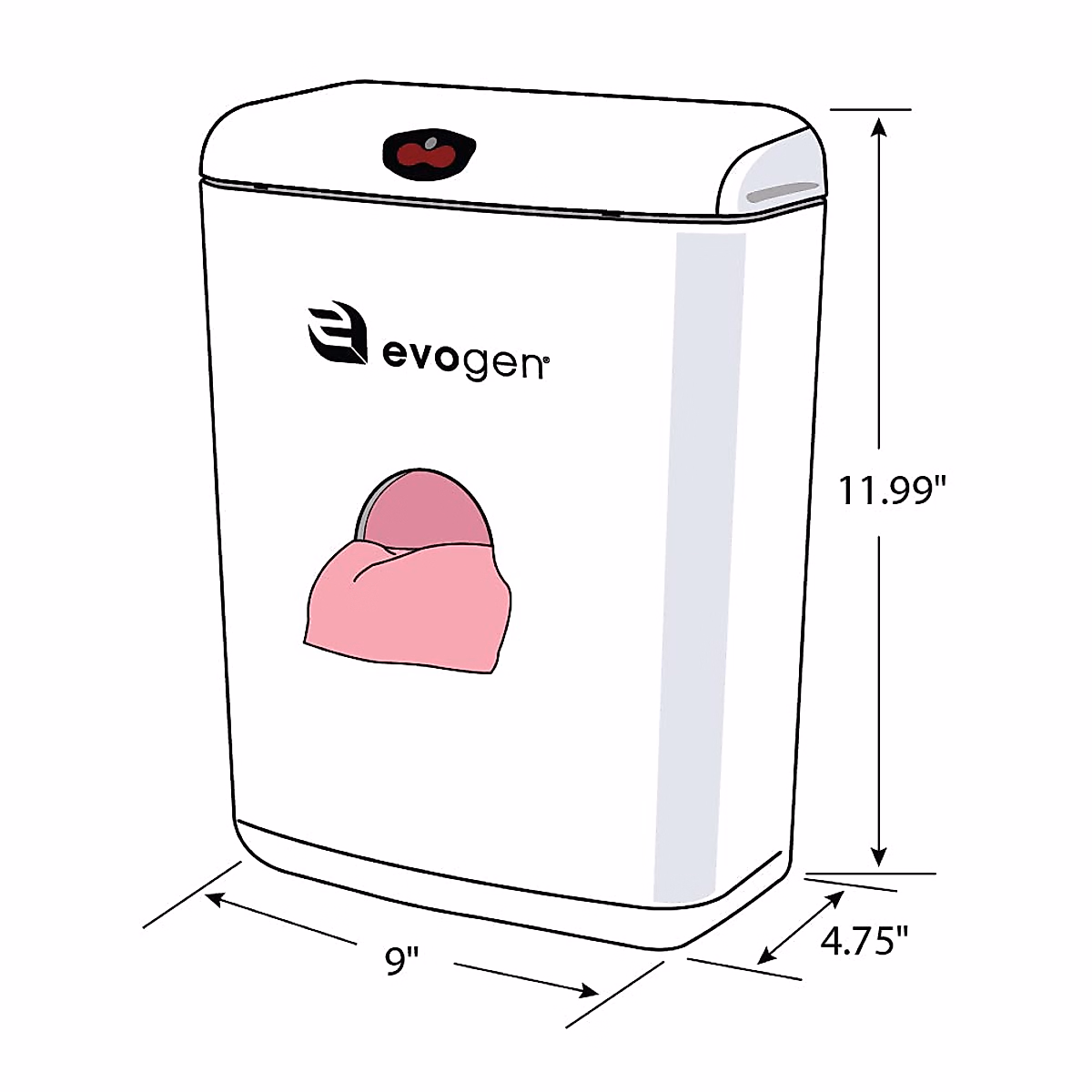 Evogen No-Touch Combination Receptacle (EVNT-CWR), White