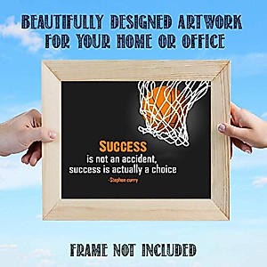 Success is a Choice - Inspirational Quotes Wall Art, Motivational Wall Art, Stephen Curry Quotes Is Perfect Wall Decoration For Home Decor, Locker Room, Gym, & Bedroom Wall Decor. Unframed-10x8"