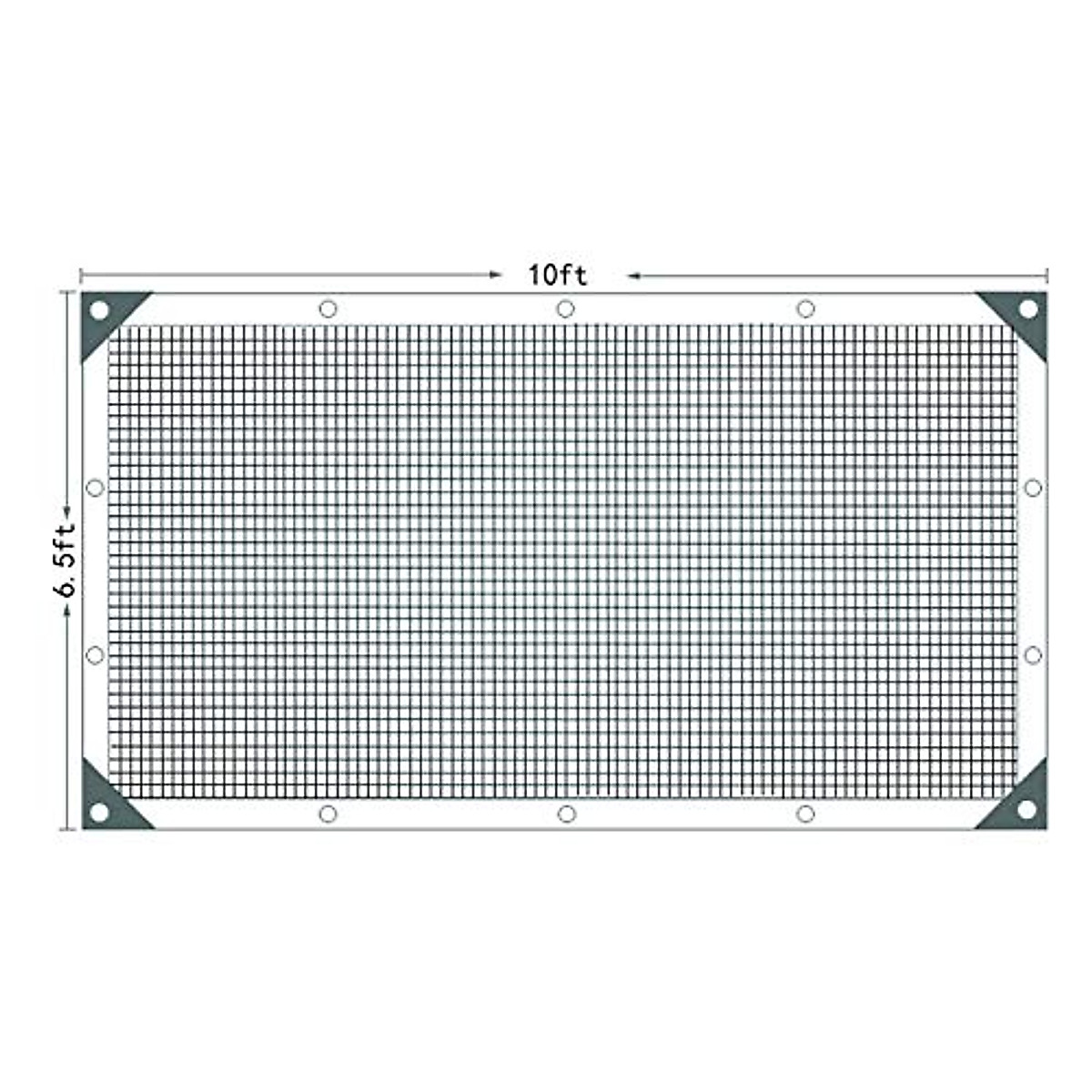 B L 90% Shade Cloth 6.5 Ft x 10 Ft, Black Premium Mesh Shade Panel with Grommets for Plant Cover, Greenhouse, Barn,Top Shade Cloth Quality Panel for Flowers, Plants, Patio Lawn