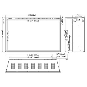 Modern Flames RedStone 54-Inch Built-In Electric Fireplace (RS-5435)