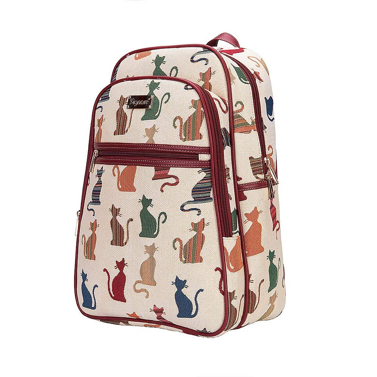 Signare Tapestry Backpack for Women Computer Rucksack Knapsack bookbags for women In Cheeky Cat Design (BKPK-CHEKY)