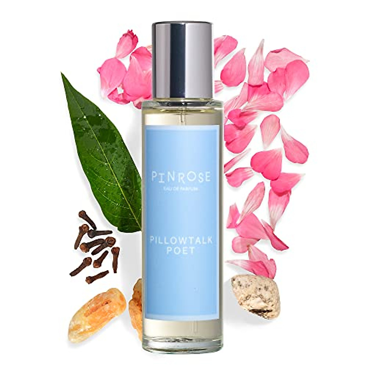 PINROSE Perfumes Pillowtalk POET - Eau de Parfum Fragrance Spray for Women - Clean, Vegan, Cruelty-free, and Hypoallergenic Scent with Essential Oils - Notes of Powder, Ambergris, Musk and Sandalwood - 1 fl oz/30 ml