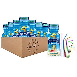PediaSure Immune Support Kids Protein Shake Grow & Gain Vanilla Flavors, 8 Fl Oz 8 Pack, by Drinkolin